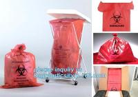 China 44 Gallon 37x50 Inch Red Biohazard Infectious Waste Bag LLDPE 3.0 Mil for Medical Waste Disposal for sale