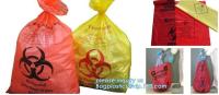 China Disposable Polyethylene Biohazard Autoclave Bags 65x50cm Red Yellow Drawstring Infectious Waste Bags for sale