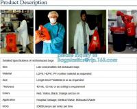 China Medical Biohazard Garbage Bag on Roll 65x50cm 40 Mic LDPE for Hospital Laboratory Waste for sale