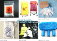 China Biohazard Medical Waste Disposal Bag 30x43 Inch 3.2 Mil Red LLDPE for sale