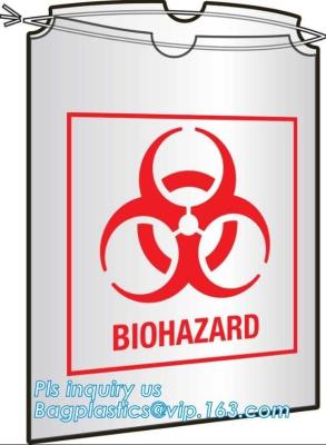 China Large Drawstring Biohazardous Waste Bags 65x50cm Red Medical Waste Bags for Hospital Incineration for sale