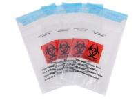 China Self-Adhesive Biohazard Waste Bag 65x50cm Autoclavable Medical Specimen Transport Bag for sale