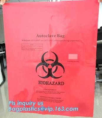 China PE Plastic Yellow Biohazard Bag 65x50cm Autoclavable Infectious Medical Waste Bag on Roll for sale