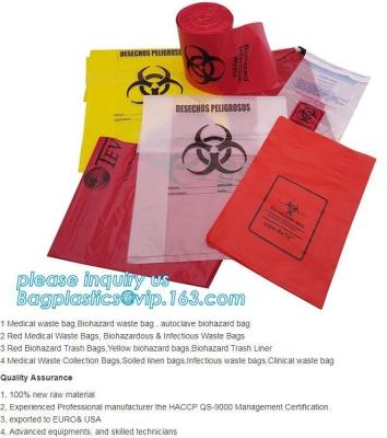 China Autoclavable Biohazard Garbage Bags 135C Medical Waste Bags for Hospital Sterilization PLA Biodegradable for sale