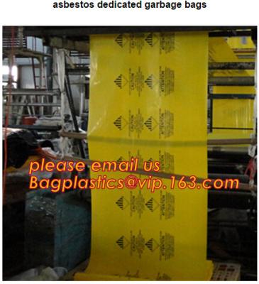 China Hazardous Waste Plastic Bag 65x50cm 40 Mic for Asbestos Disposal Biohazard Waste Bag for sale