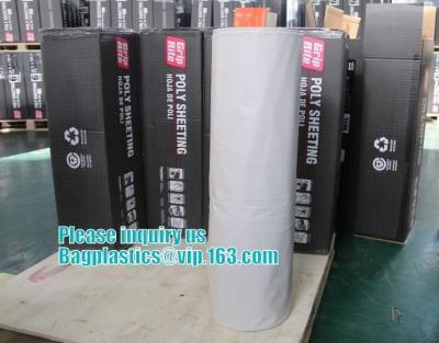 China Clear LDPE Plastic Sheeting Roll 3m Wide 200micron Heavy Duty Construction Film for sale