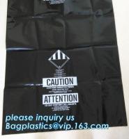 China PE Asbestos Yard Waste Bags 6 Mil Heavy Duty Black Jumbo Disposal Bags 30x43 Inch for sale
