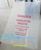 China Wholesale Large Oversize Thicker LDPE Asbestos Removal Bags 65x50cm Biohazard Disposable Garbage Bags for sale