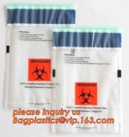 China Custom Printed Biohazard Specimen Zip Lock Bag with Pocket 3 Layer LDPE 65x50cm for sale