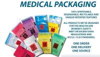 China Biohazard Specimen Bags 100% Degradable Double Pocket Self Seal Bags 8x10 Inch for sale