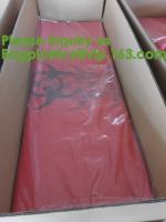 China Yellow Biohazard Clinical Waste Bags 65x50cm 40 Mic Heavy Duty Infectious Disposal for sale