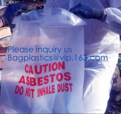 China Hazardous Waste Yellow Plastic Bag Asbestos Garbage Bag 65cm x 50cm LDPE for sale