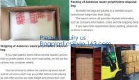 China Disposal Asbestos Waste Bags 65x50cm Heavy Duty Plastic Packaging for Asbestos Fibers for sale