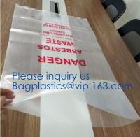 China Custom Printed LDPE Asbestos Hazard Waste Disposal Bags 65cm x 50cm for sale