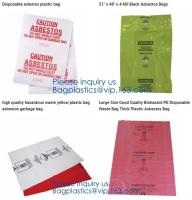 China Large Size PE Biohazard Disposable Waste Bag 65x50cm Thick Plastic Asbestos Bag for Industrial Use for sale