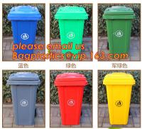 China Wheeled Trash Can Outdoor 108mm Dia 120mm H Plastic Waste Bin with Lid for Garden Recycling for sale