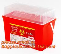 China Biohazard Medical Sharps Disposal Container 3L to 22L with Handle PP Plastic Yellow for sale