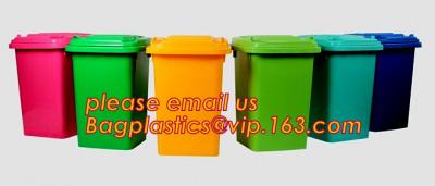 China Heavy Duty 50L Plastic Waste Bin for Commercial Use Movable Trash Can for sale