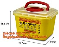 China Medical Biohazard Sharps Container 5L to 23L Syringe Disposal Safety Needle Container PP for sale