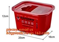 China Disposable Plastic Medical Sharps Container 108mm x 120mm Biohazard Waste Bin for sale