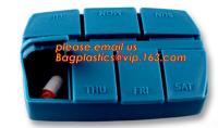 China Plastic 7 Day Pill Box with Date Letters Round Weekly Medicine Organizer 63g for sale