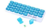 China Weekly Pill Organizer 7 Day Multi-Function Pill Container 4 Times Daily Cabinet Shape for sale