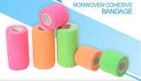 China Nonwoven Cohesive Elastic Bandage Extra Strong Porous Custom Print 5cm x 4.5m Hospital for sale