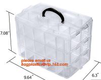 China Adjustable Plastic Storage Box 6 Compartment Nail Art Cosmetics Organizer 200x150x50mm for sale