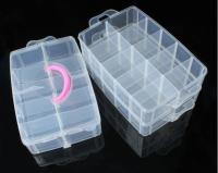 China Adjustable 15 Compartment Plastic Clear Storage Box For Jewelry Earring Tool Container, odorlessness plastic storage box for sale
