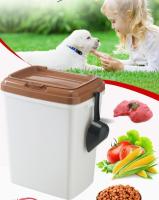 China 40L 15kg 17lbs PP Pet Food Storage Container Bucket Dispenser with Lid for Dog Cat for sale