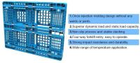 China Custom 1200x1000x150 mm 4 Way Entry Anti-Slip Plastic Pallet Single Face PP for sale