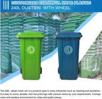 China 660L Plastic Garbage Bin with Lid Four Wheeled Cart for Outdoor Waste Collection for sale