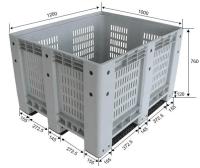 China HDPE Collapsible Plastic Pallet Box 1200x1000mm Heavy Duty Industrial Storage Mega Bin for sale