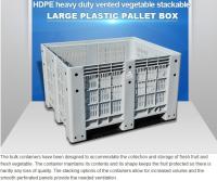 China HDPE Collapsible Plastic Pallet Box 1200x1000mm Heavy Duty Industrial Storage Mega Bin for sale