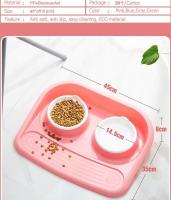 China Portable Pet Dog Food Water Bowl Ceramic Plastic Drink Dispenser 108mm Dia 120mm Height for sale