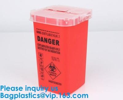 China Biohazard Plastic Sharps Container 1L 5L Hospital Medical Needle Disposal Safety Container for sale