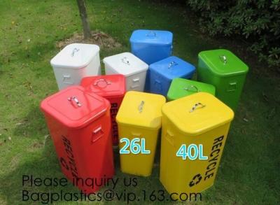 China Stainless Steel Trash Can 88.5L Large Capacity Round Garbage Waste Bin with Ash Top Silver for sale