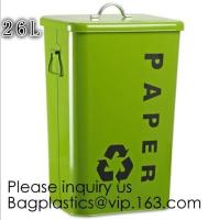 China Round Stainless Steel Trash Can 25L Capacity Metal Garbage Bin for Home Kitchen Outdoor Use for sale