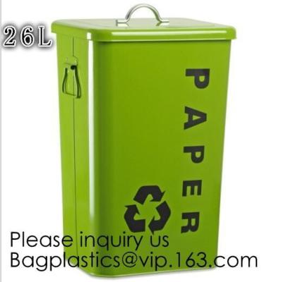 China Round Stainless Steel Trash Can 25L Capacity Metal Garbage Bin for Home Kitchen Outdoor Use for sale