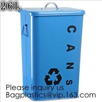 China Round Stainless Steel Trash Can 25L Capacity Metal Garbage Bin for Home Kitchen Outdoor Use for sale