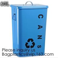 China Round Stainless Steel Trash Can 25L Capacity Metal Garbage Bin for Home Kitchen Outdoor Use for sale