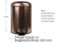 China Zinc Plated Waste Bin 25L to 100L Tin Embossed Rubbish Can for Home Kitchen Hotel for sale