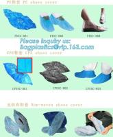 China Disposable CPE Shoe Covers Blue PE Plastic Shoe Covers 18 Inch 100 Pcs per Bag for sale