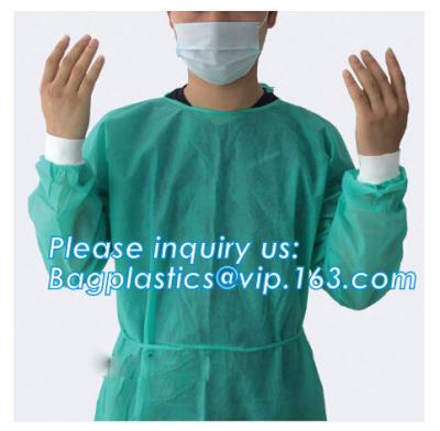 China Disposable SBPP Isolation Gown 16-50gsm Non-Woven Medical Coverall with Elastic Cuffs S-XXXL for sale