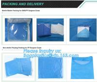 China Disposable Nonwoven SMS Surgeon Gown with Elastic Cuffs Sizes S to XXXL 16-50gsm for sale