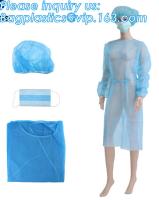 China Disposable Nonwoven SMS Surgeon Gown with Elastic Cuffs Sizes S to XXXL 16-50gsm for sale