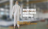 China Disposable Non Woven Coverall Suit Breathable Waterproof 16-50gsm Sizes S to XXXL for sale