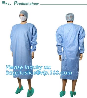 China Disposable Isolation Gown Long Sleeves Non Sterile Elastic Cuff S to XXXL 16 50gsm for sale