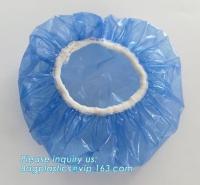 China Disposable Shower Cap 18-24 Inch Waterproof LDPE PVC CPE Elastic Strip Machine Made for sale