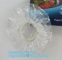 China Custom Logo Disposable Plastic Shower Cap 0.014mm Thickness 18-24 Inch for Hotel Salon for sale